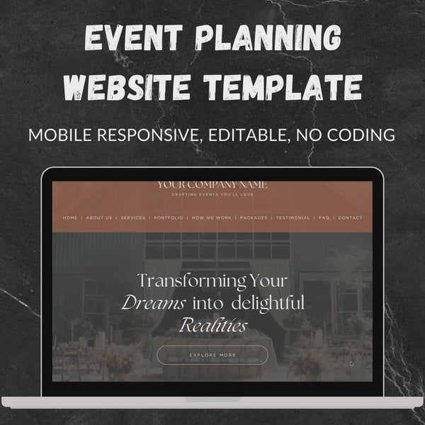 Event Planning Canva Website Template – StephTemplates