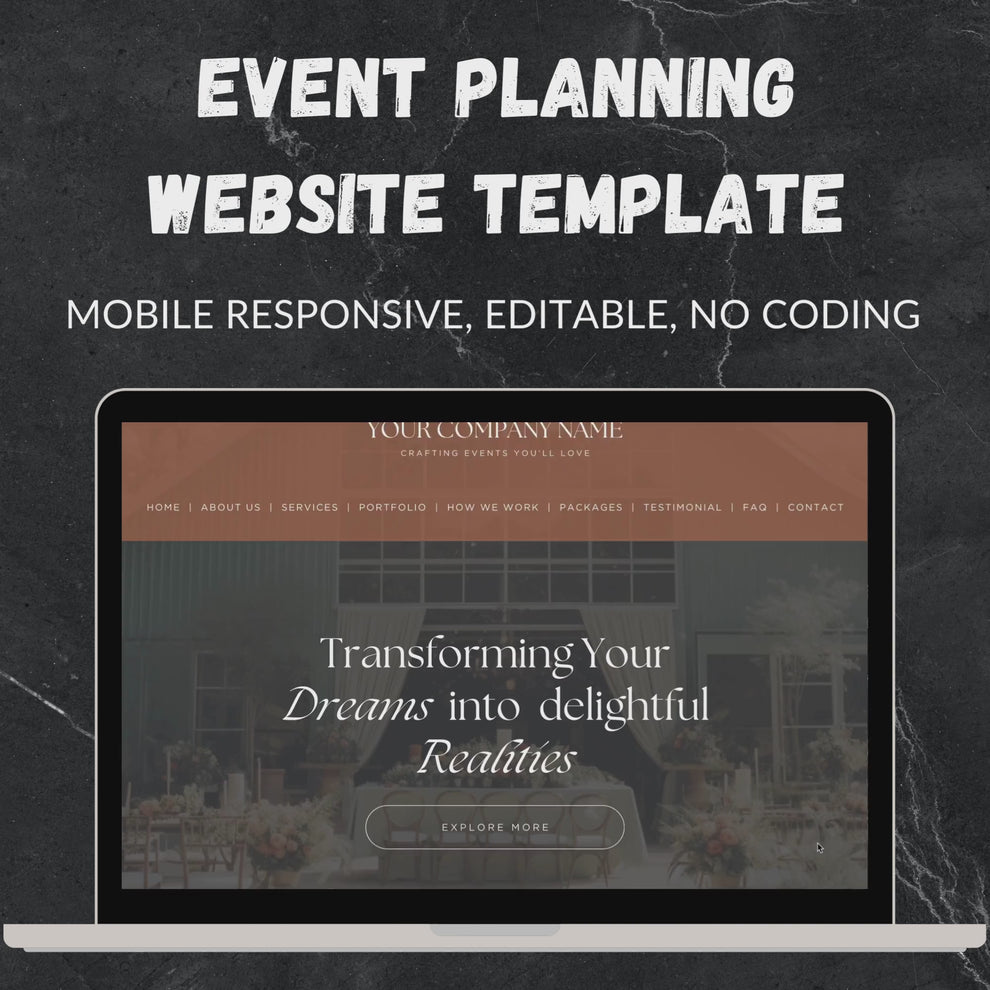 Event Planning Canva Website Template – StephTemplates